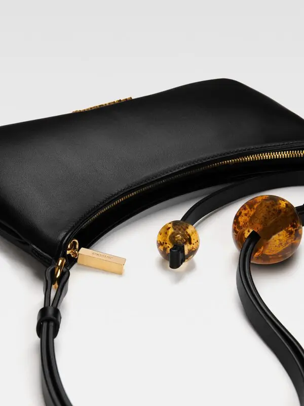Jacquemus Bisou Perle Logo Plaque Shoulder Bag - Black