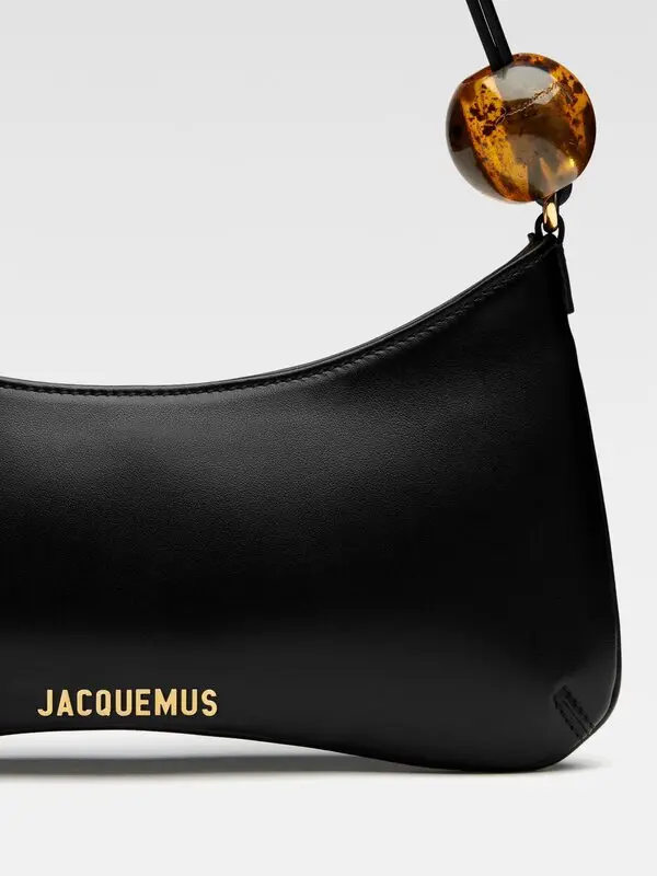 Jacquemus Bisou Perle Logo Plaque Shoulder Bag - Black