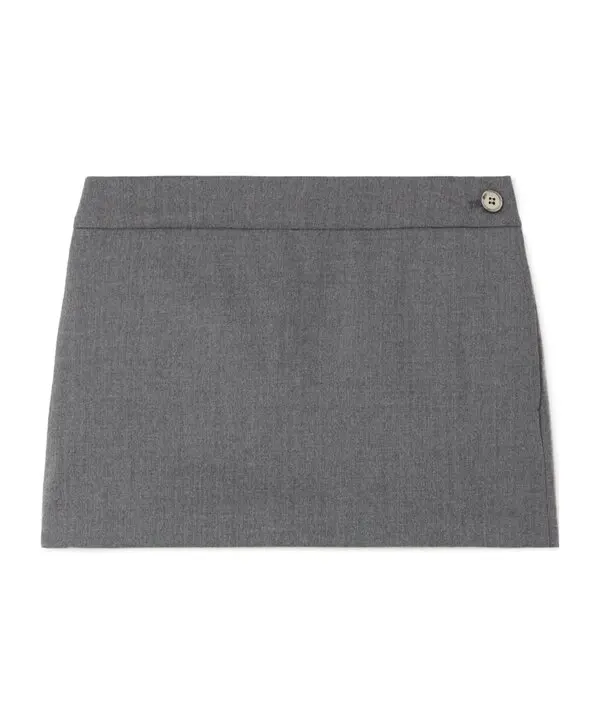 Wardrobe.NYC Wool-blend Twill Mini Skirt