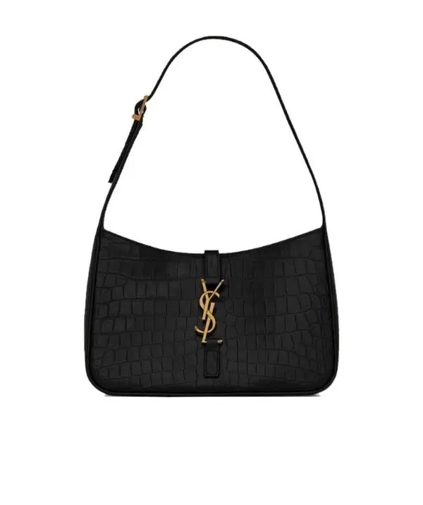 Saint Laurent Le 5 À 7 Embossed Shoulder Bag - Black