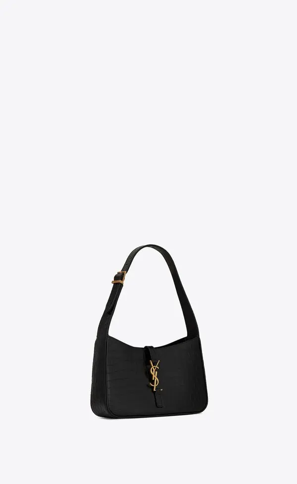 Saint Laurent Le 5 À 7 Embossed Shoulder Bag - Black
