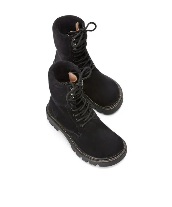 Loewe Sierra Combat Boots In Suede