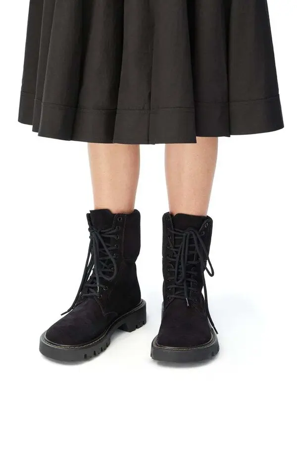 Loewe Sierra Combat Boots In Suede
