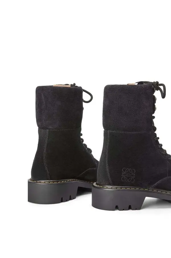Loewe Sierra Combat Boots In Suede
