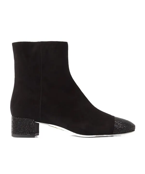 Rene Caovilla 45mm Rhinestone Suede Boots