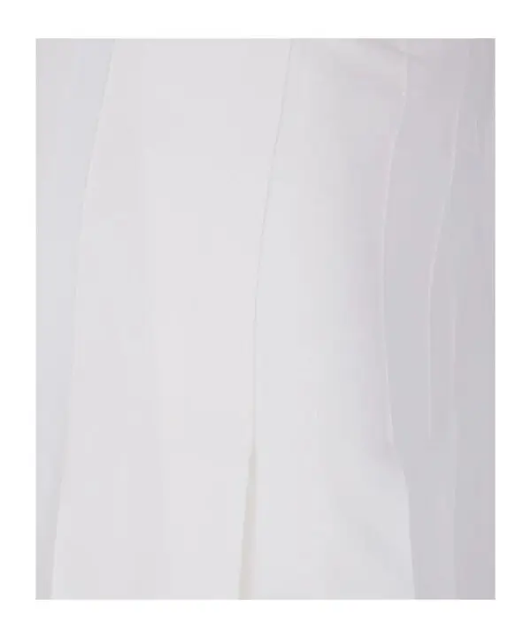 P.a.r.o.s.h Pleated Midi Skirt With Side Slits - Cream