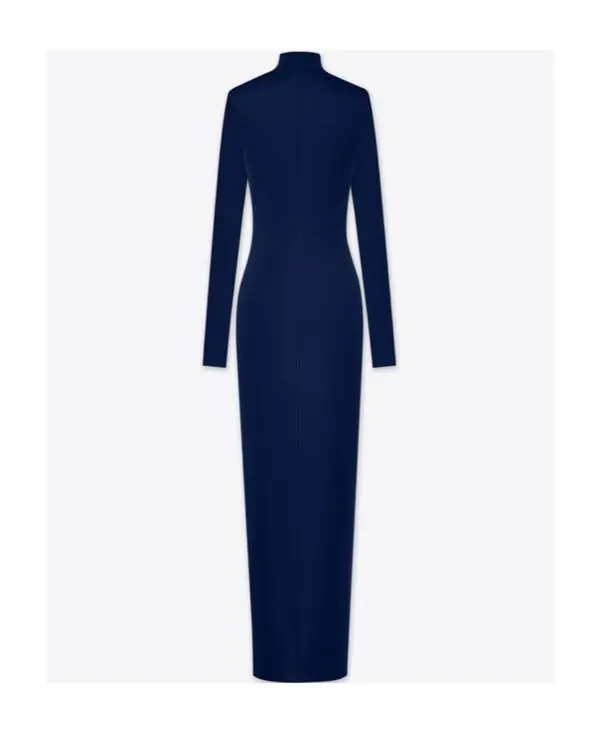 Saint Laurent High Neck Long-sleeved Dress