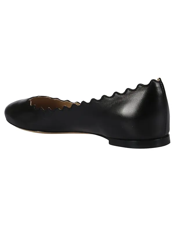 Chloé Scallop-edge Ballerina Flats - Black