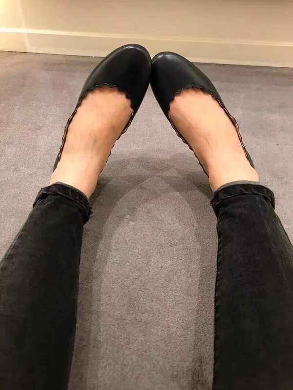 Chloé Scallop-edge Ballerina Flats - Black