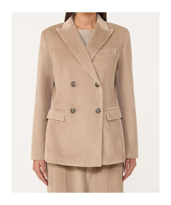 Max Mara Katanga Double-breasted Corduroy Jacket - Sand