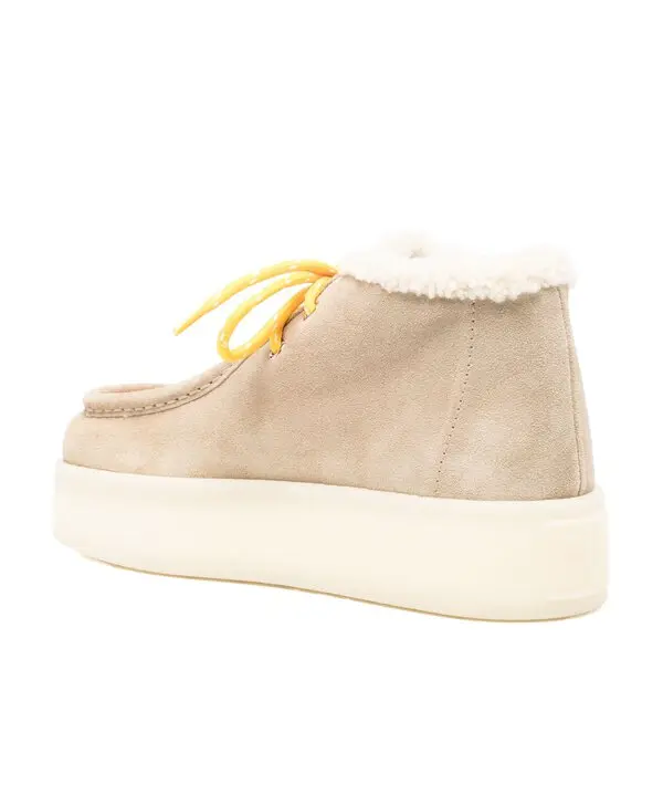 Miu Miu Lace-up Round Toe Boots With Thick Sole