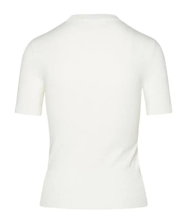 PATOU Logo Detail Short Sleeve Sweater - White