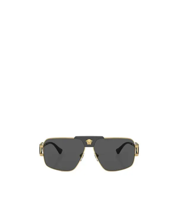 Versace Oversized Frame Sunglasses With Logo Detail - Black