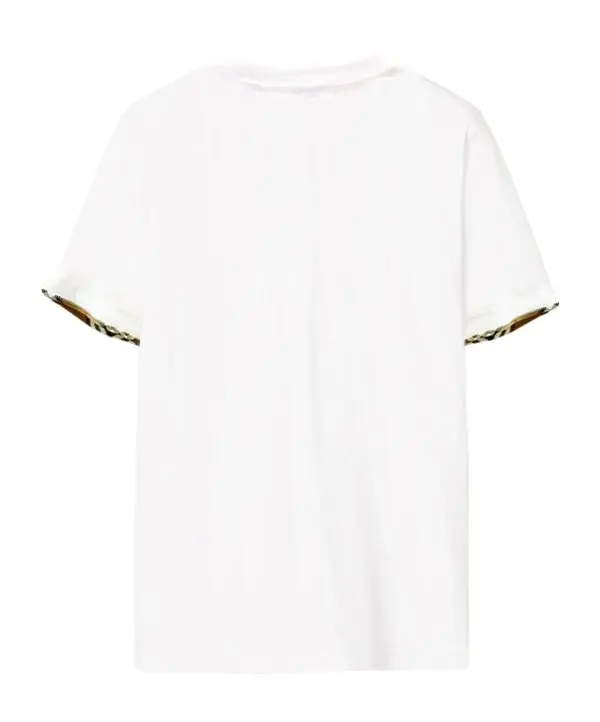 Burberry Check Trim Cotton T-shirt - White