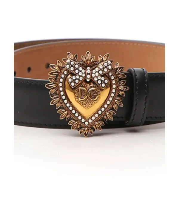 Dolce & Gabbana Devotion Buckle Belt - Black