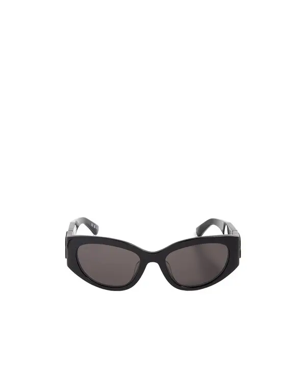 Balenciaga Bossy Oval Frame Sunglasses - Black