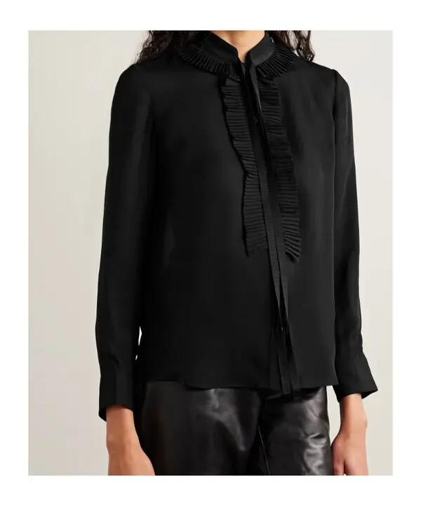 NILI LOTAN Bertille Ruffled Button Blouse