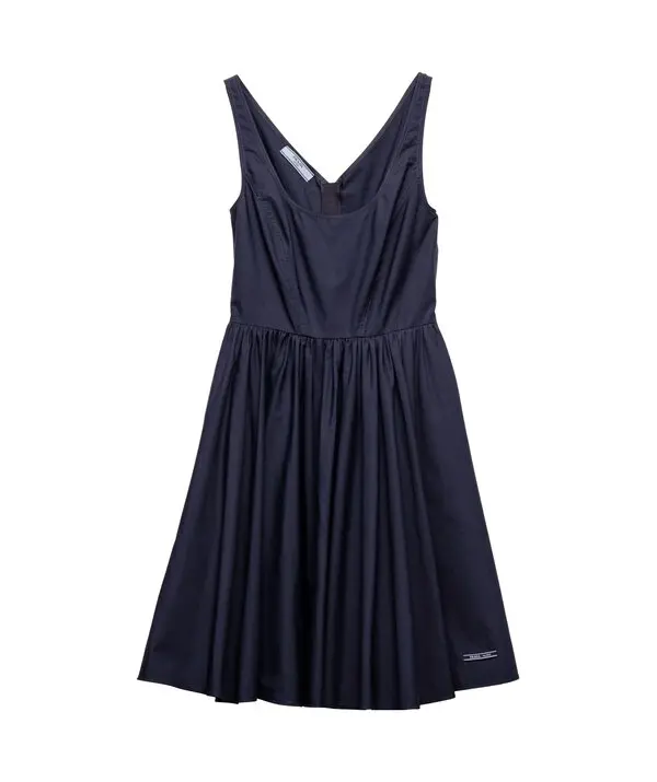 Prada Scoop Neck Sleeveless Mini Dress - Blue