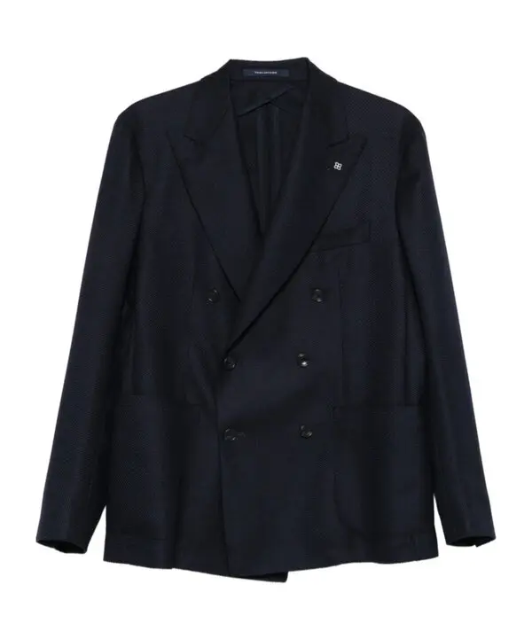 Tagliatore Long-sleeved Suit Jacket - Blue