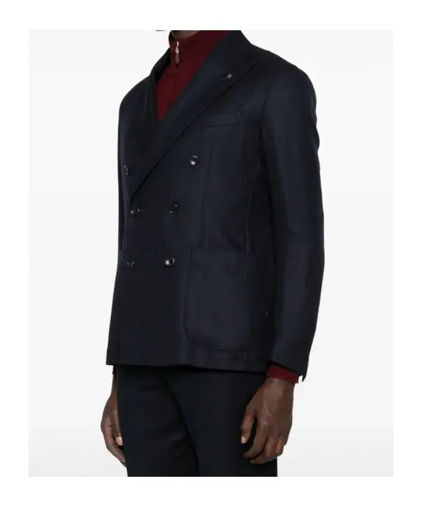 Tagliatore Long-sleeved Suit Jacket - Blue
