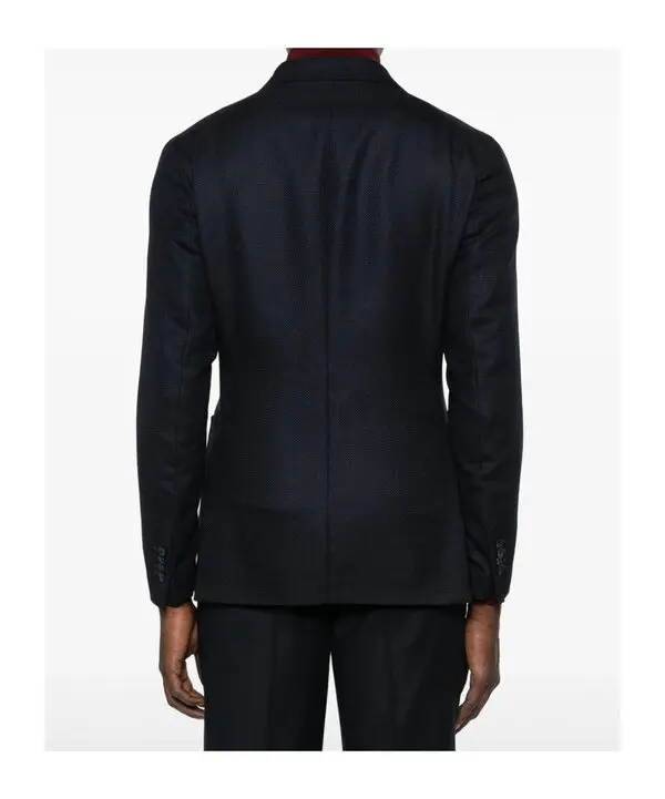 Tagliatore Long-sleeved Suit Jacket - Blue