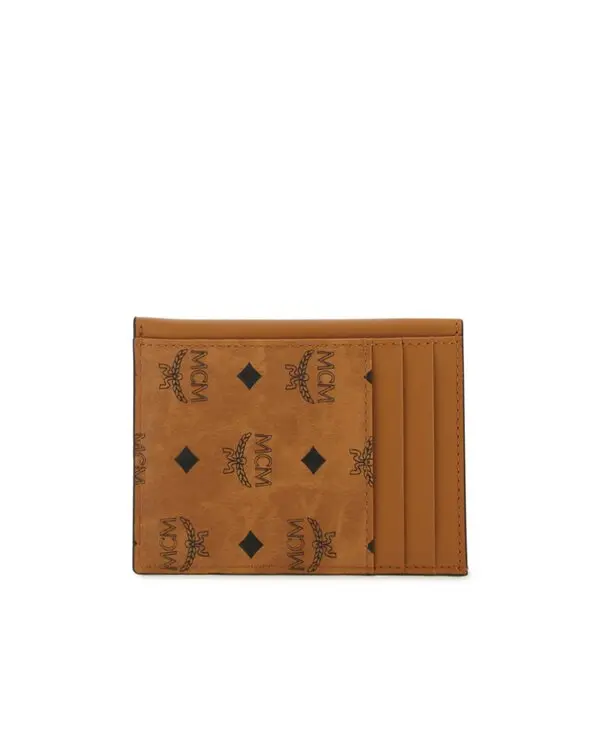 Mcm Monogram Printed Card Case - Brown