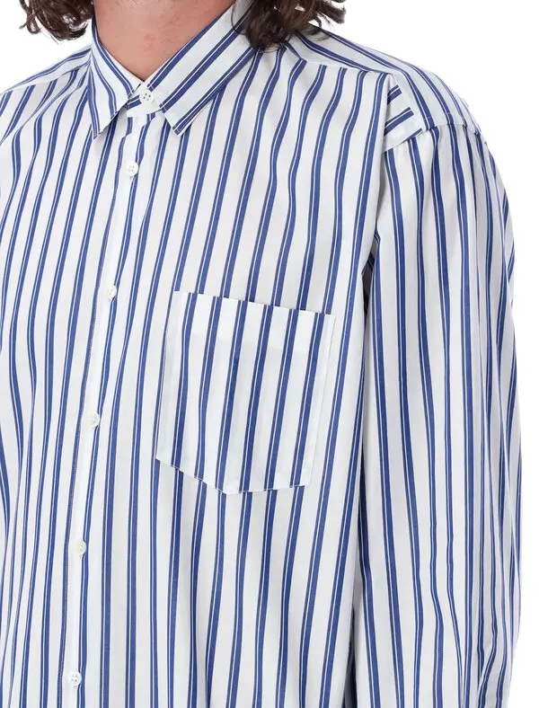 Comme Des Garçons Long-sleeved Striped Shirt - Blue