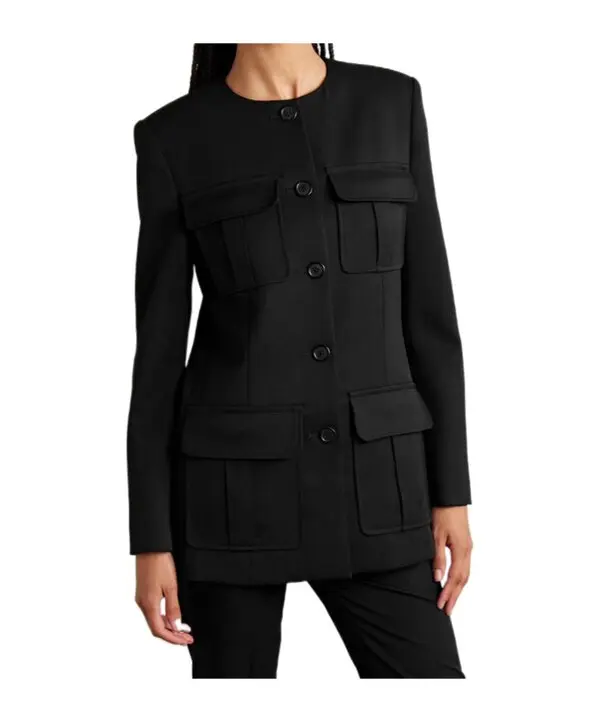 NILI LOTAN Long Sleeve Casual Jacket With Multiple Pockets