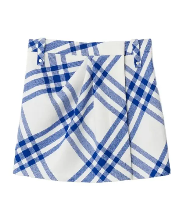 Burberry Checked Pleated Mini Skirt - No