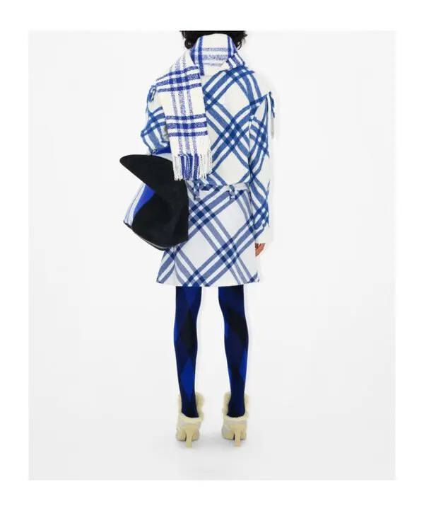Burberry Checked Pleated Mini Skirt - White