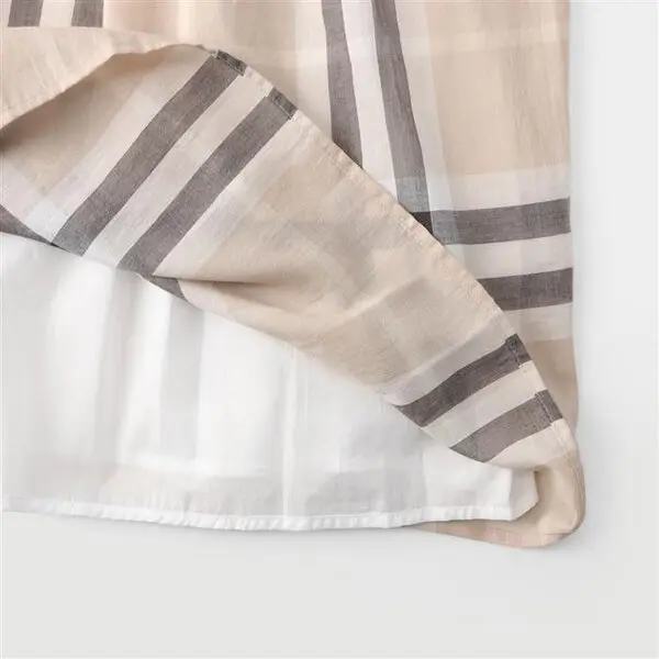 Burberry Shirred Check Cotton Maxi Dress