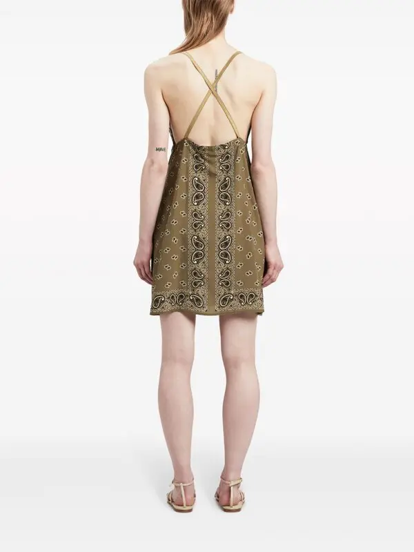Palm Angels Paisley Printed V-neck Slip Dress