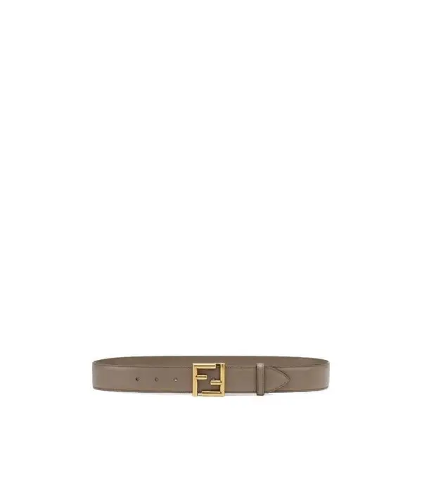 Fendi Leather Belt With Gold Hardware - Brown