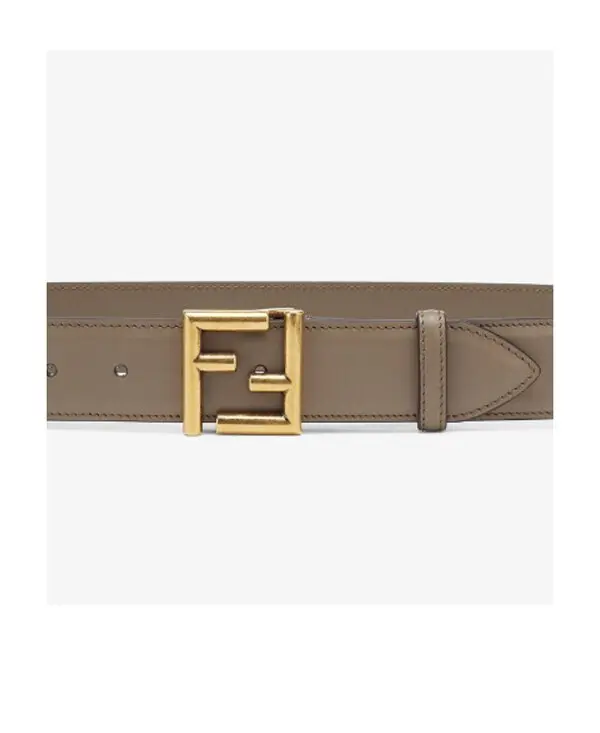 Fendi Leather Belt With Gold Hardware