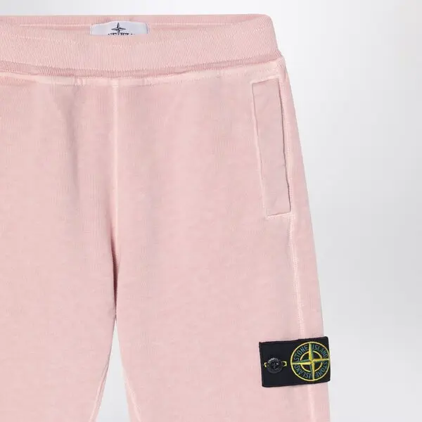 Stone Island Jogging Pants With Compass Logo - Rose