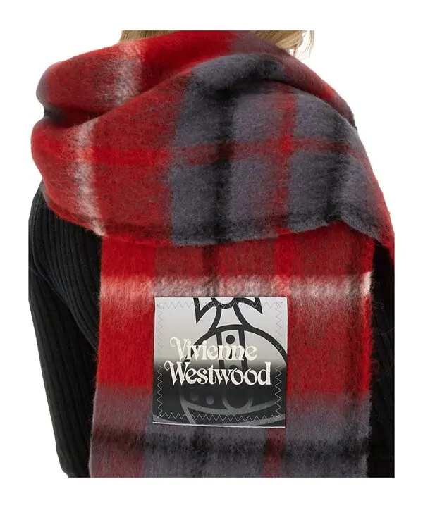 VIVIENNE WESTWOOD Tartan Scarf Fringed Scarf