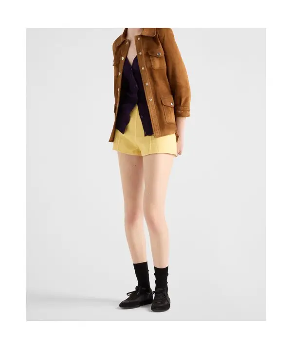 Prada Zip-up Shorts With Logo Detail
