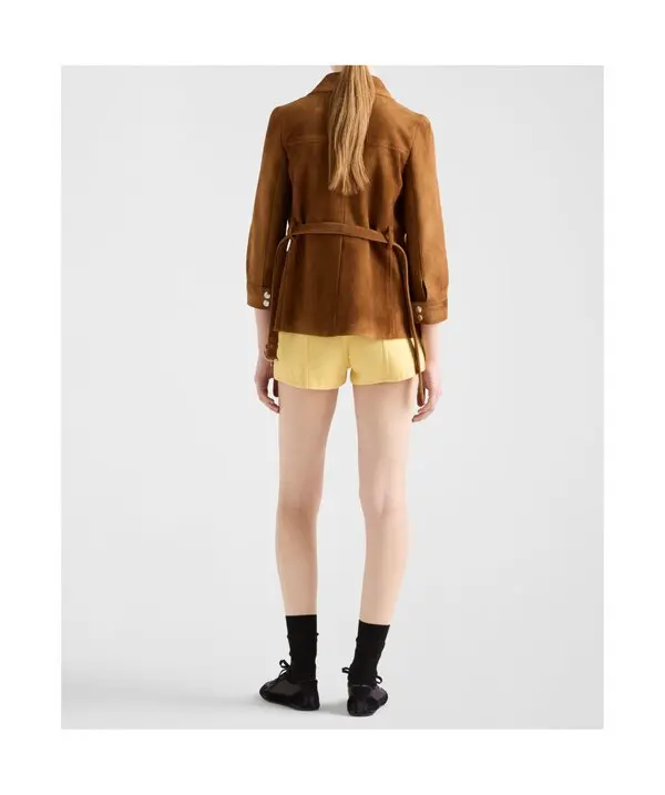 Prada Zip-up Shorts With Logo Detail