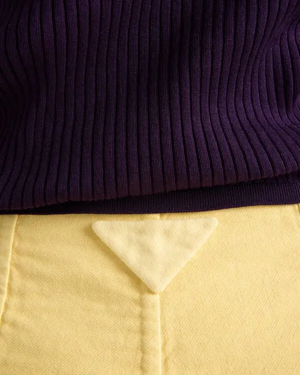 Prada Zip-up Shorts With Logo Detail - Yellow