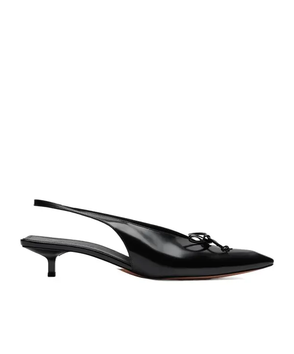 Jacquemus 35mm Bow Detail Slingback Pumps - Black