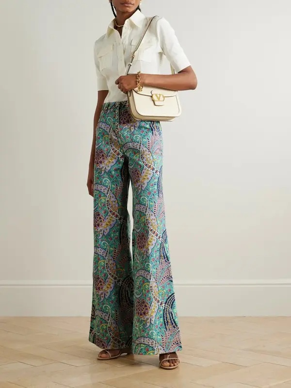 Etro Paisley Print Wide-leg Jeans - Multicolor