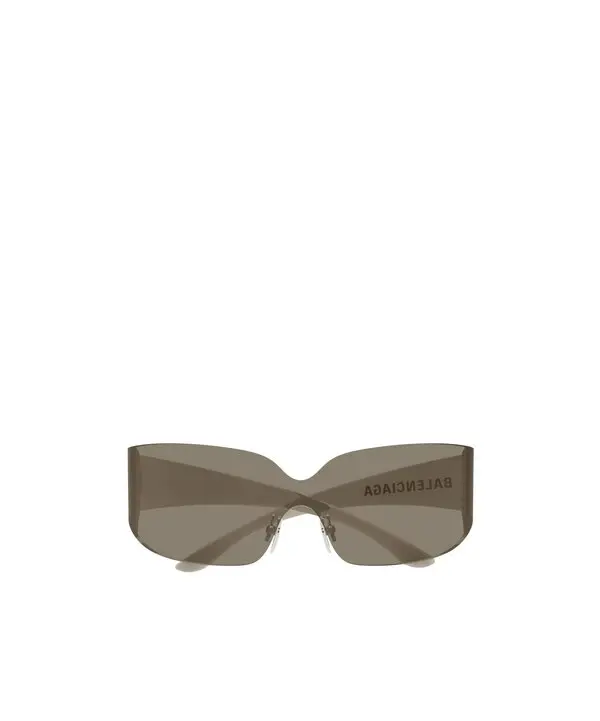 Balenciaga Shield Frame Rimless Sunglasses - Gray