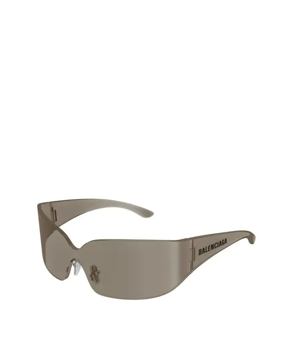 Balenciaga Shield Frame Rimless Sunglasses - Gray