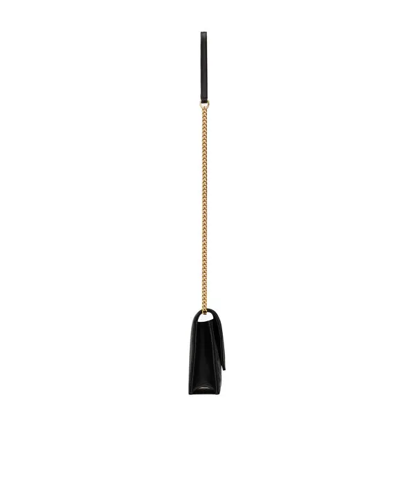 Saint Laurent Envelope Cassandre Chain Wallet - Black