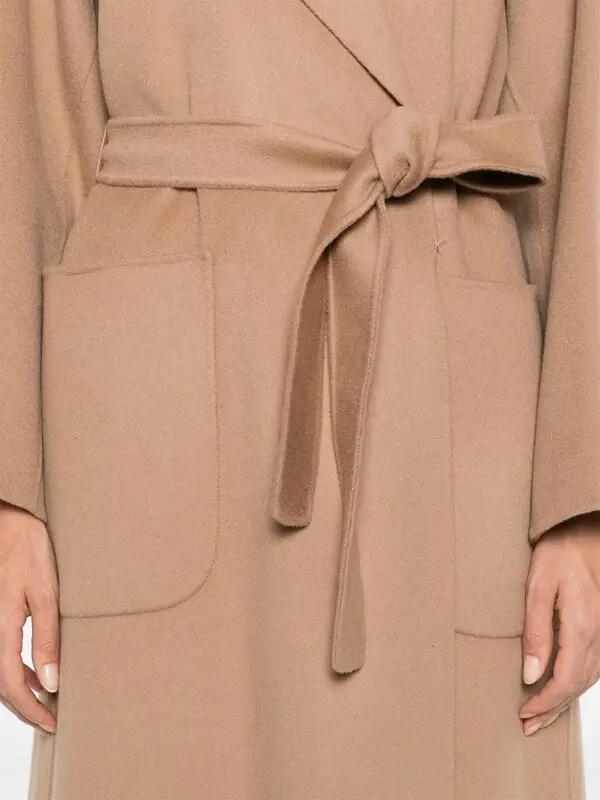 Max Mara Doris Belted Long-sleeved Coat - Brown