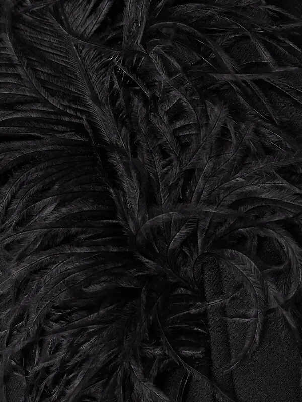 16Arlington Feather-trimmed Twill Suit Jacket