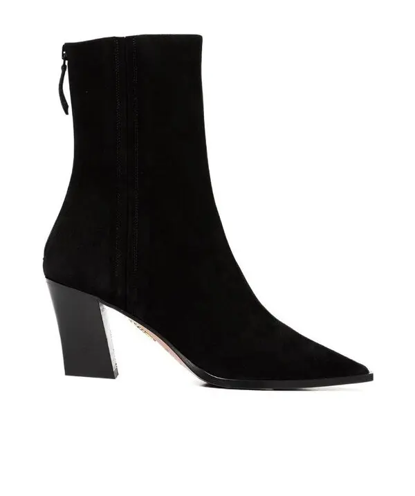 AQUAZZURA Suede Ankle Boots - Black