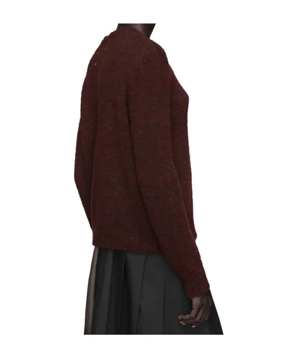 MAISON MARGIELA Crewneck Knit Top With Ribbed Details And Four-stitch Back