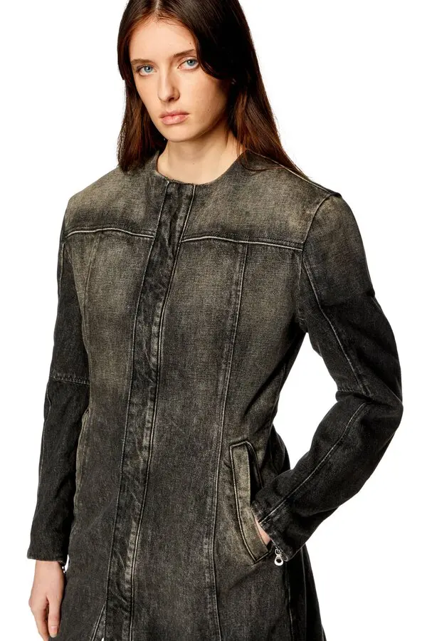 DIESEL® Denim Round Collar Coat