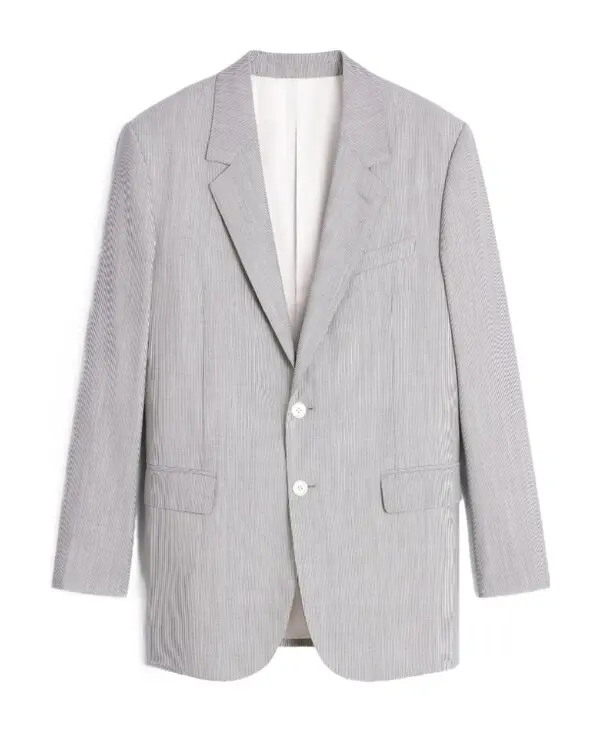 Celine Jude Jacket In Striped Wool And Silk - No